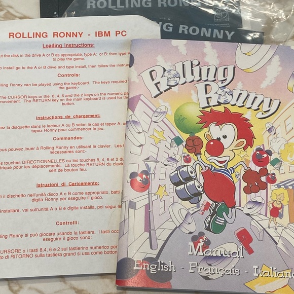 Microsoft | Media | Vintage 9s Game Dos Ibm Pc Rolling Ronny 5 Floppy ...